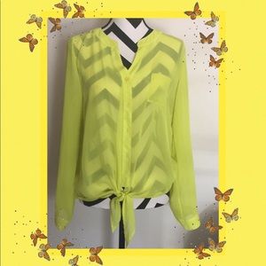lei | Tops | Yellow Sheer Lei Shirt | Poshmark